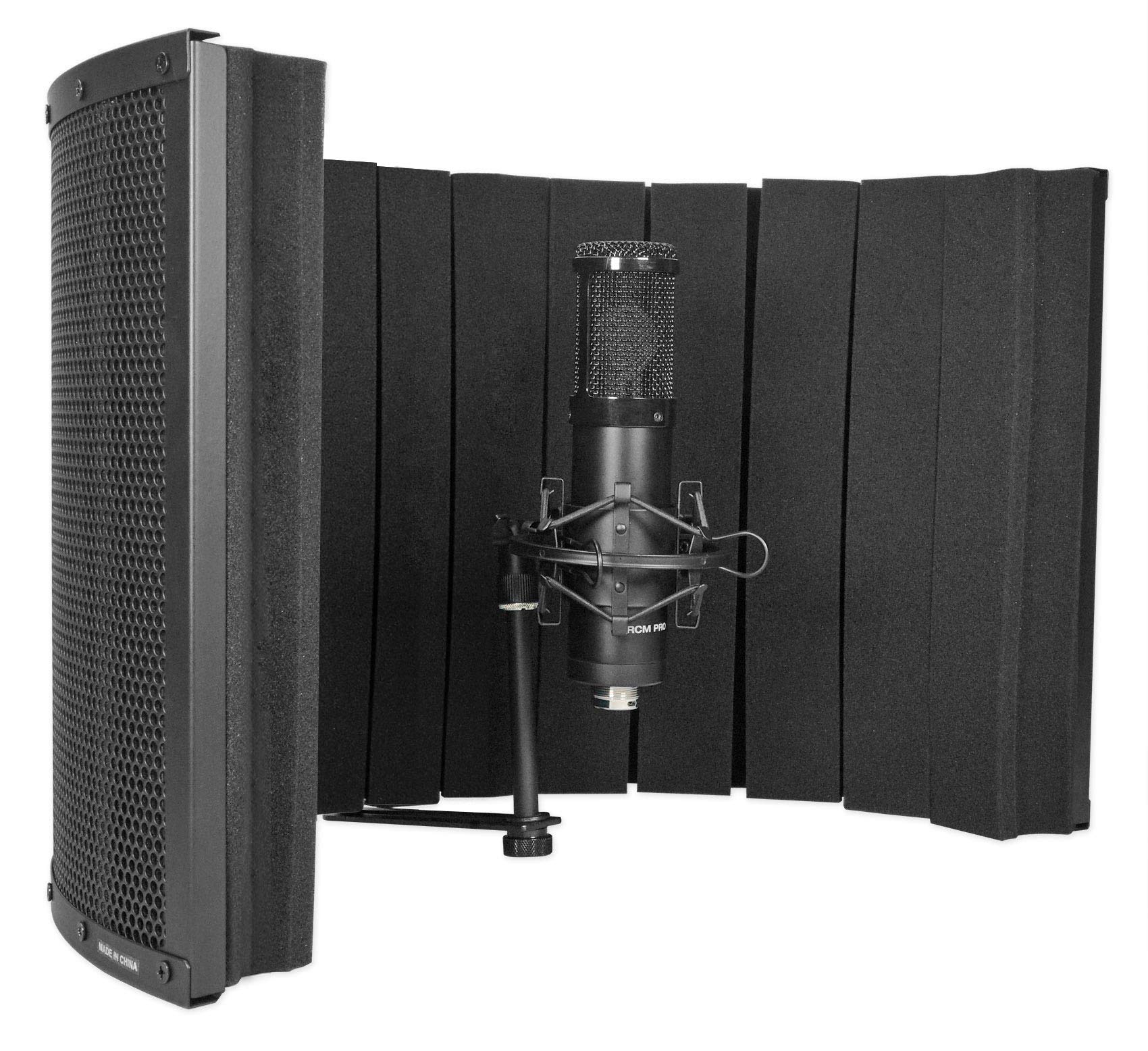 Rockville Large Studio Mic Isolation Shield Vocal Recording Booth (ROCKSHIELD 4)