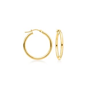 ross-simons italian 18kt yellow gold hoop earrings