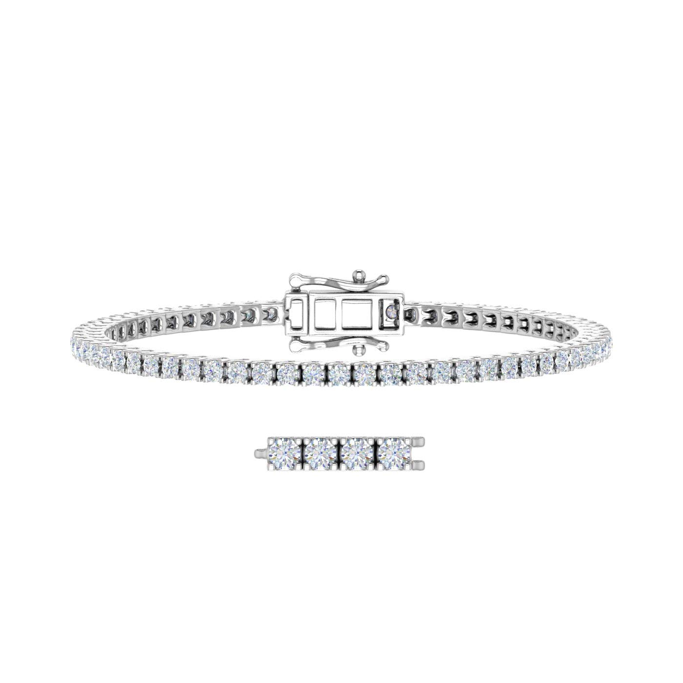 FINEROCK 2 Carat Diamond Tennis Bracelet in 10K White Gold (7.25 Inch)