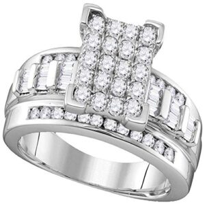 fb jewels 10k white gold diamond cindy's dream cluster bridal wedding engagement ring 2 cttw size 7 size 7