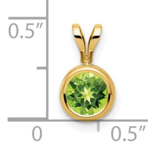 Jewelry Stores Network 14k Yellow Gold 6mm Peridot bezel pendant 11 mm x 7 mm