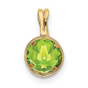 Jewelry Stores Network 14k Yellow Gold 6mm Peridot bezel pendant 11 mm x 7 mm