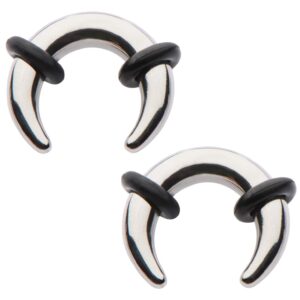 Zaya Body Jewelry Pair 1g 7mm Steel Ear Plugs Tunnels Tapers Pinchers Horseshoes Gauges Septum