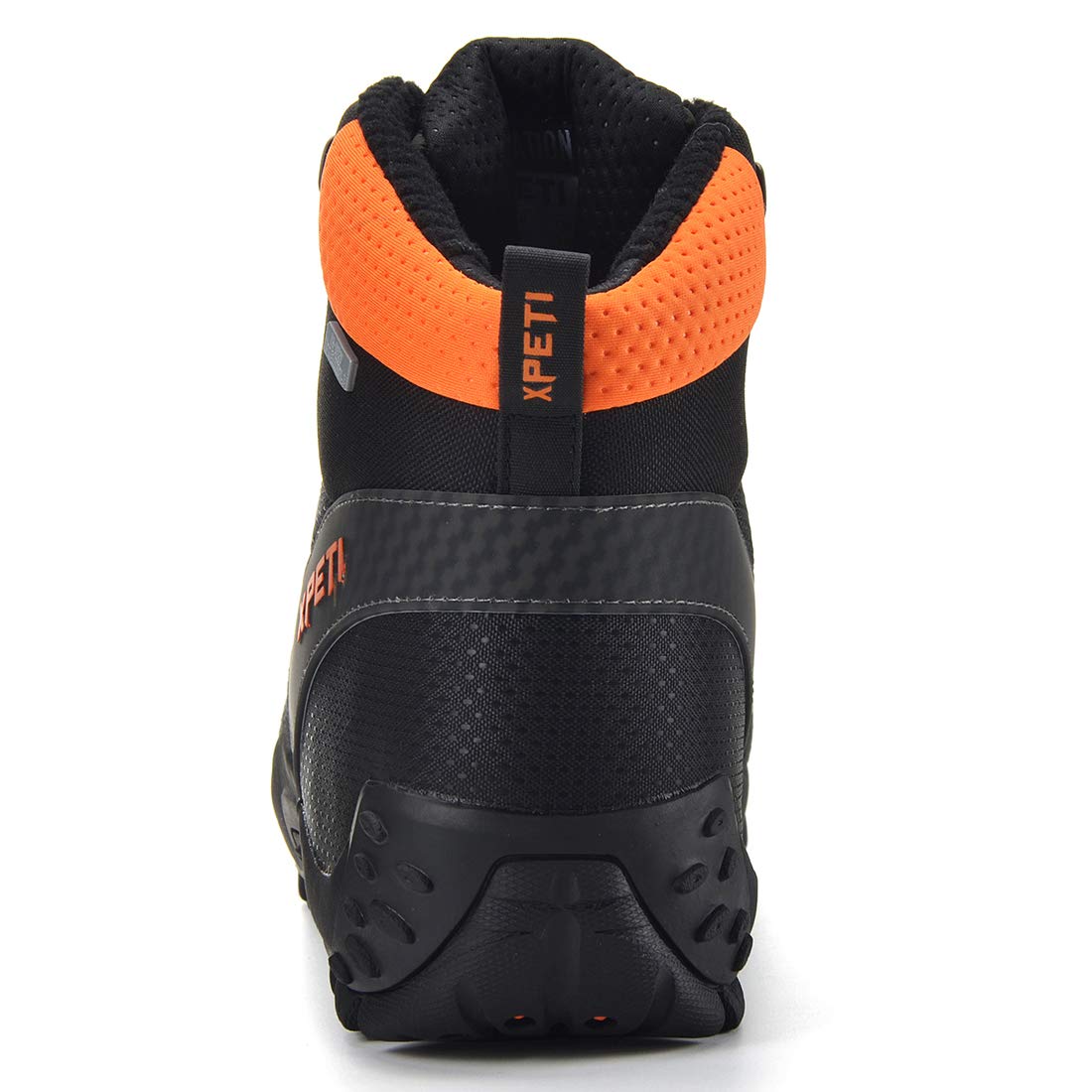 XPETI Winter Boots For Men Waterproof Insulated Outdoor Hiking Boots Men Black/Orange 11.5