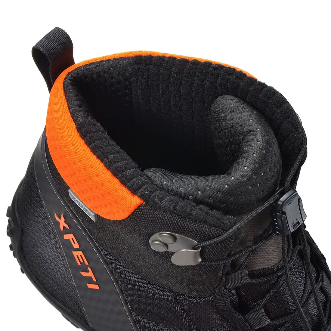 XPETI Winter Boots For Men Waterproof Insulated Outdoor Hiking Boots Men Black/Orange 11.5