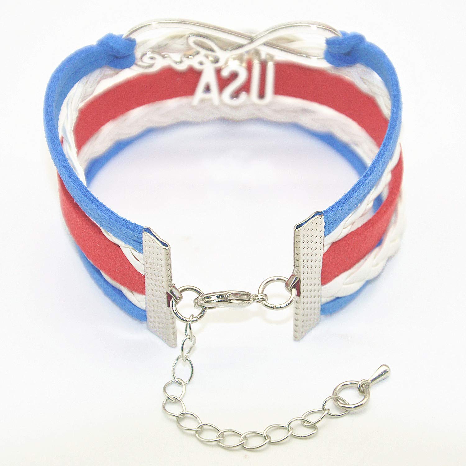 HCChanshi Usa Star Bracelet Jewelry Us Star Bracelet Jewelry Usa American Flag Bracelet Usa Gifts American Flag Usa Flag Gift (Royal Blue, White and Red)