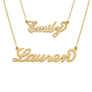 mynamenecklace personalized name necklace-my name custom pendant nameplate precious metals sterling silver 925 & gold plating - christmas jewelry gift