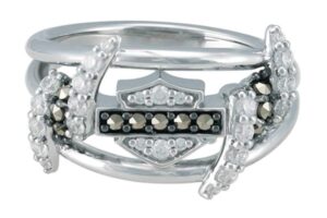 harley-davidson women's bling barb wire ring, shiny sterling silver hdr0525 (6)