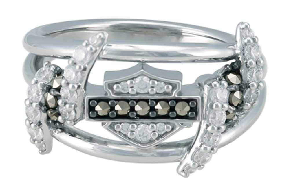 Harley-Davidson Women's Bling Barb Wire Ring, Shiny Sterling Silver HDR0525 (6)