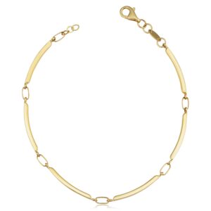 kooljewelry 14k yellow gold bar link bracelet for women (1.8 mm, 7.25 inch)