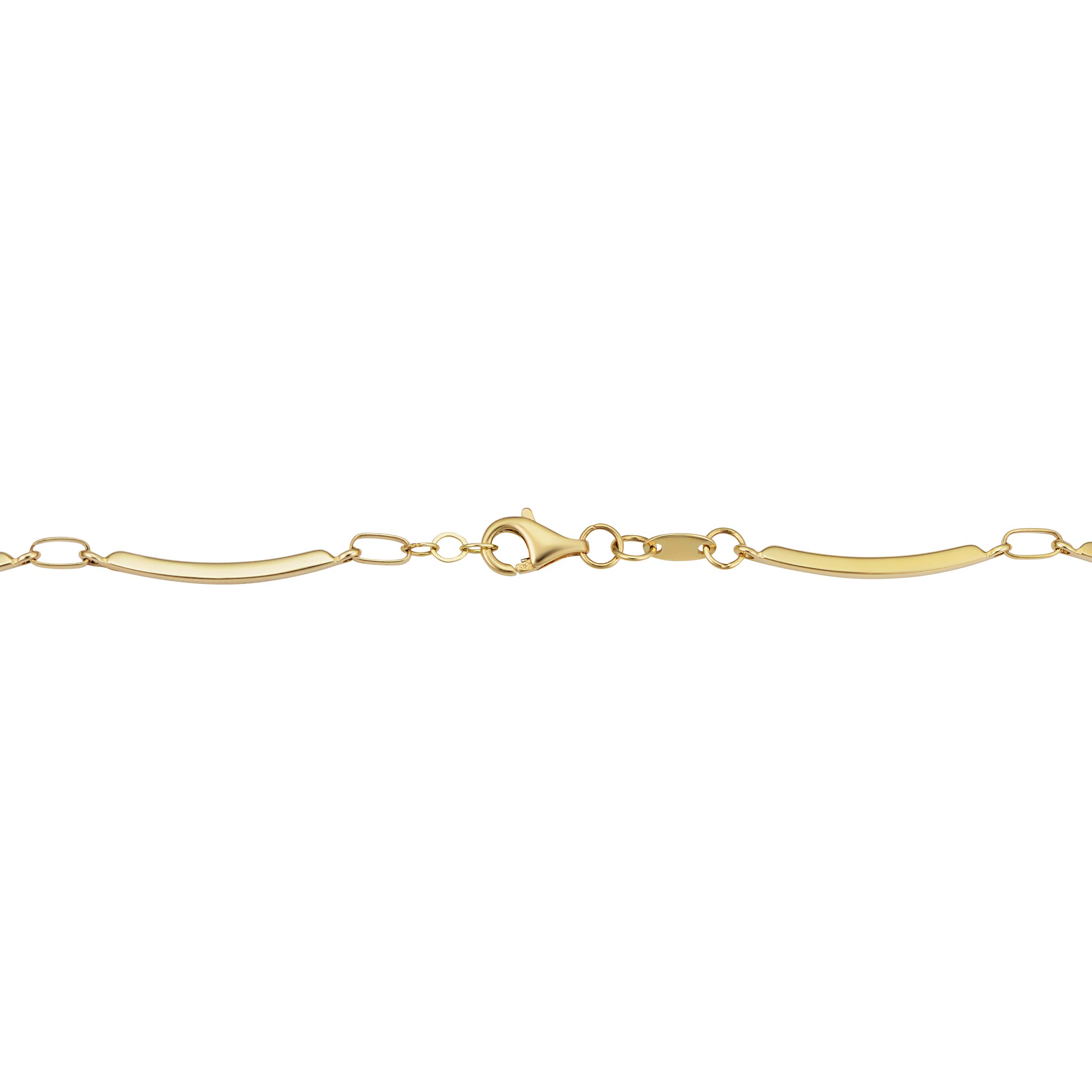 KoolJewelry 14k Yellow Gold Bar Link Bracelet for Women (1.8 mm, 7.25 inch)