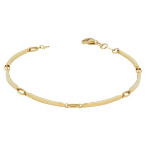 KoolJewelry 14k Yellow Gold Bar Link Bracelet for Women (1.8 mm, 7.25 inch)