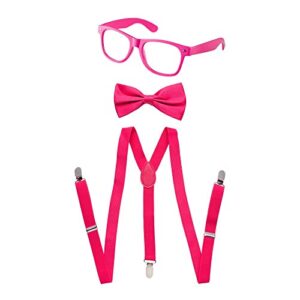 dress up america bow tie and suspenders set - bow, glasses & suspenders for boys and girls, party accessories adults & kids