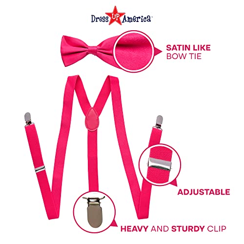 Dress Up America Bow Tie and Suspenders Set - Bow, Glasses & Suspenders for Boys and Girls, Party Accessories Adults & Kids