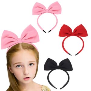 MXXGMYJ Women Big Bows Headbands Bow Headband Hairbands for Women Girls Bow Hair Hoop Birthday Halloween Christmas Party Costume Accessories Gifts Pink 1Pcs