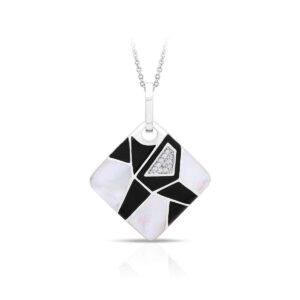 belle etoile montage pendant white mother-of-pearl & black