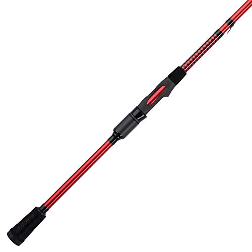 Shakespeare Ugly Stik 7’ Carbon Spinning Rod, One Piece Spinning Rod, 6-10lb Line Rating, Medium Light Rod Power, Fast Action, 1/8-1/2 oz. Lure Rating, Red/Black