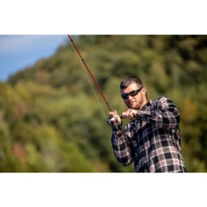 Shakespeare Ugly Stik 7’ Carbon Spinning Rod, One Piece Spinning Rod, 6-10lb Line Rating, Medium Light Rod Power, Fast Action, 1/8-1/2 oz. Lure Rating, Red/Black