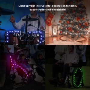 TINANA LED Bike Wheel Lights Ultra Bright Waterproof Bicycle Spoke Lights Cycling Decoration Safety Warning Tire Strip Light for Kids Adults Night Riding 1Pack (Green)