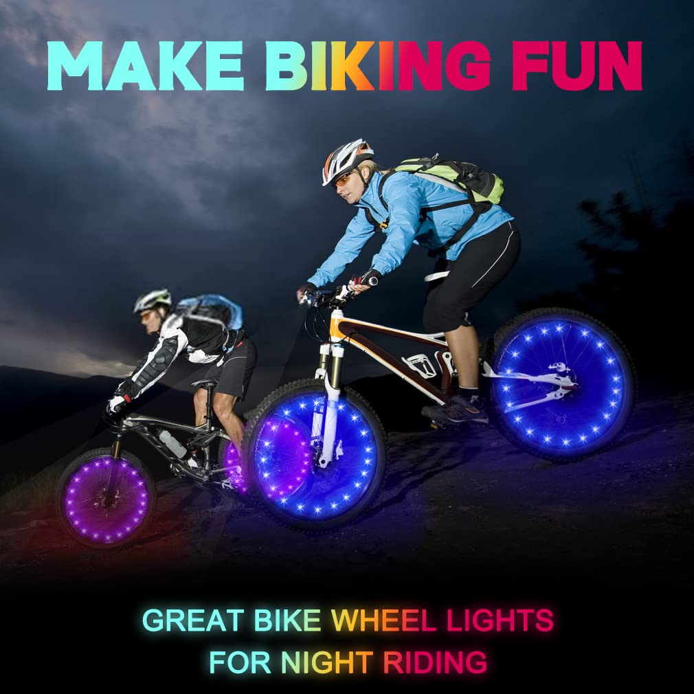 TINANA LED Bike Wheel Lights Ultra Bright Waterproof Bicycle Spoke Lights Cycling Decoration Safety Warning Tire Strip Light for Kids Adults Night Riding 1Pack (Green)