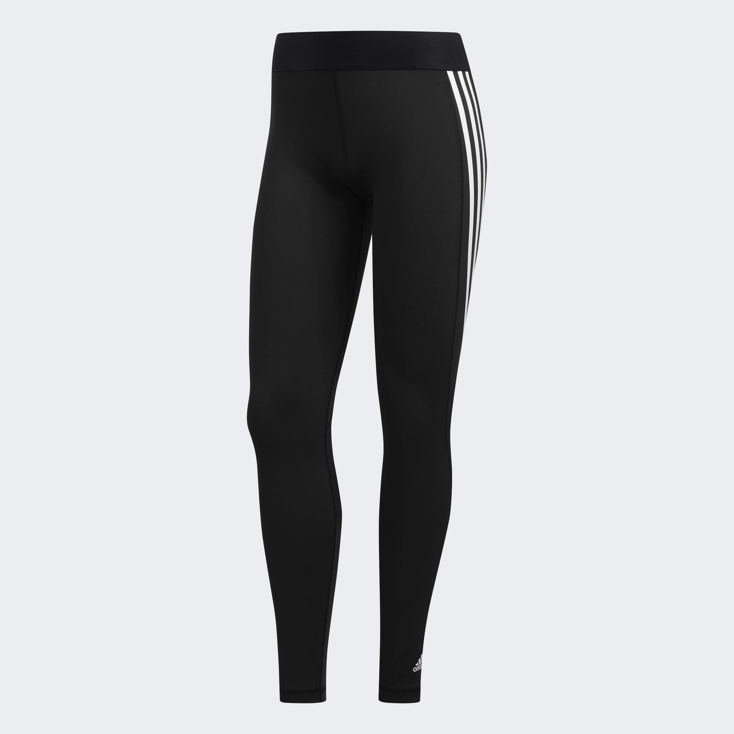 adidas womens Alphaskin 3-Stripes Long Tights Black/White Small