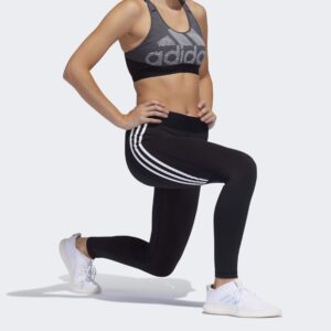 adidas womens Alphaskin 3-Stripes Long Tights Black/White Small