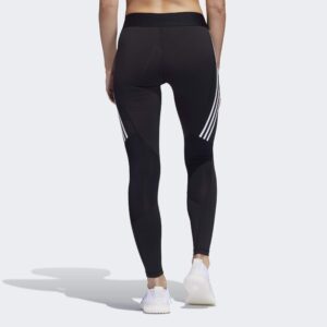 adidas womens Alphaskin 3-Stripes Long Tights Black/White Small