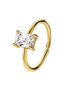 michooyel 18k gold plated 2ct (d color, vvs clarity) cubic zirconia radiant cut statement ring for women 925 sterling silver adjustable women's rings