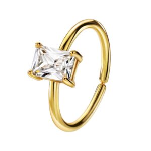 Michooyel 18K Gold Plated 2ct (D Color, VVS Clarity) Cubic Zirconia Radiant Cut Statement Ring for Women 925 Sterling Silver Adjustable Women's Rings