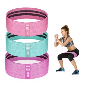 resistance bands, fabric workout bands for women & men, cloth booty resistance loop bands, non-slip thick squat bands for butt, legs, thigh, hip and glute excersing, home fitness, pilates, yoga