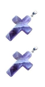 dhyanarsh amethyst cross pendant for healing and worship - balancing chakras, spiritual tranquility