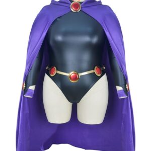 miccostumes Women's Costume Magical Girl Cosplay Fighting Bodysuit Full Set With Purple Hooded Cloak (M)