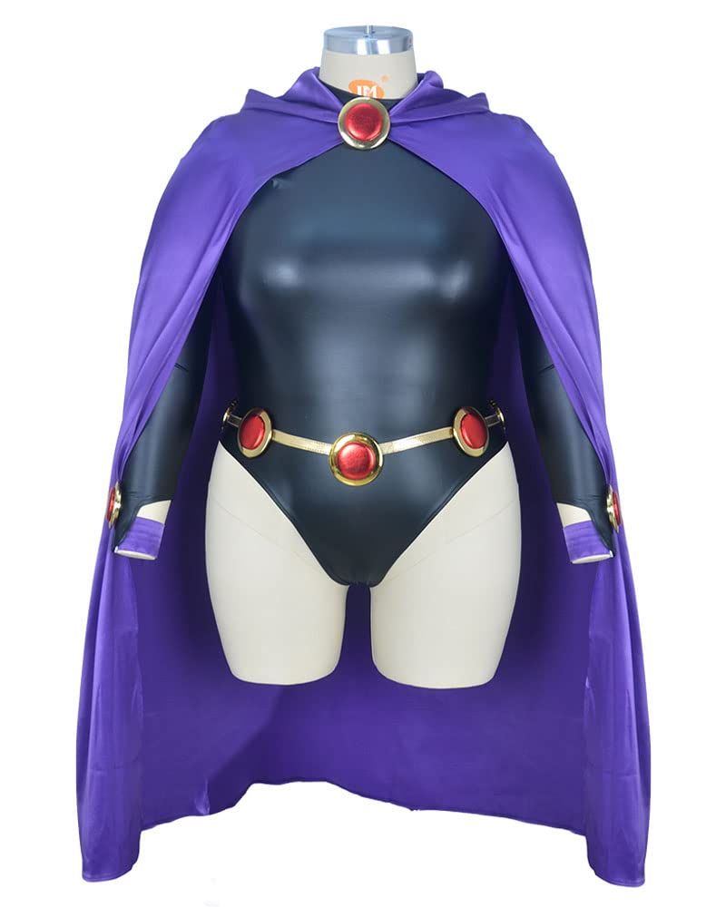 miccostumes Women's Costume Magical Girl Cosplay Fighting Bodysuit Full Set With Purple Hooded Cloak (M)