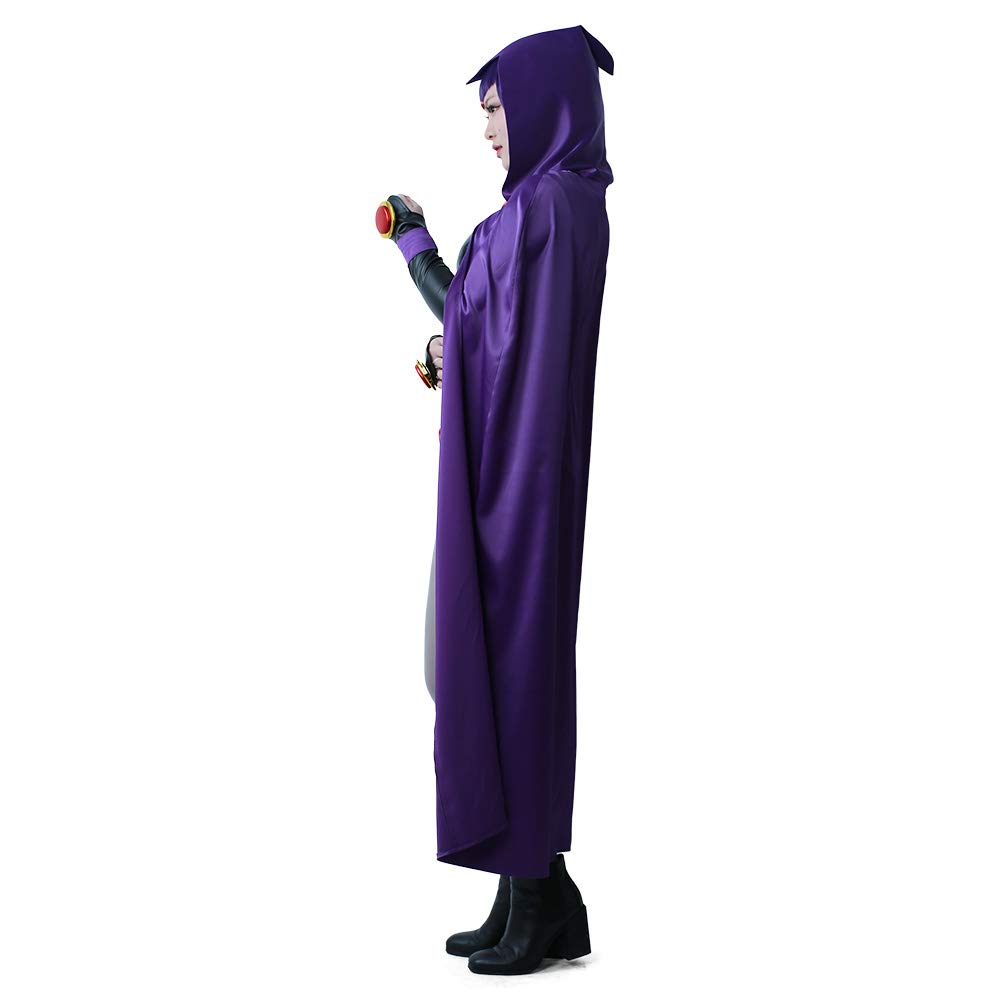 miccostumes Women's Costume Magical Girl Cosplay Fighting Bodysuit Full Set With Purple Hooded Cloak (M)