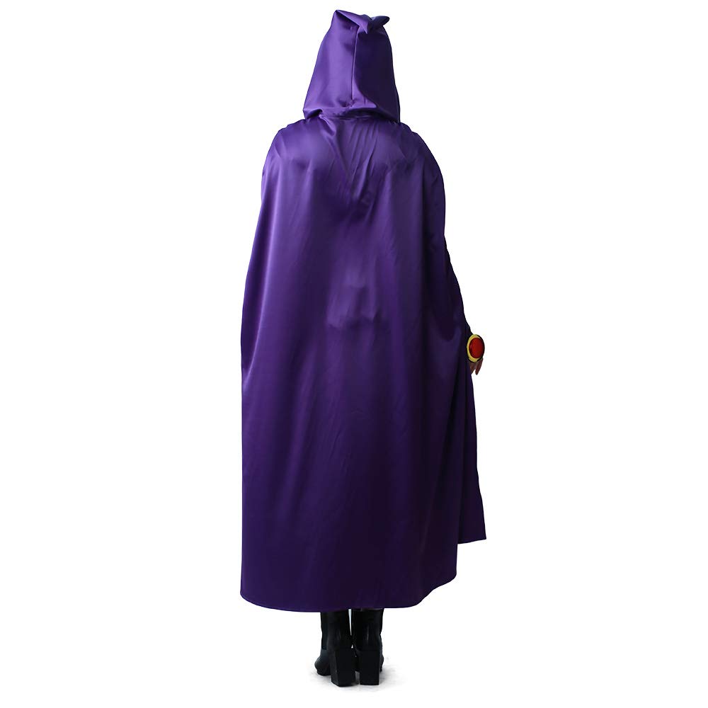 miccostumes Women's Costume Magical Girl Cosplay Fighting Bodysuit Full Set With Purple Hooded Cloak (M)