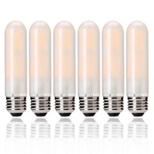 dimmable 8w led edison frost tubular bulb,2700k warm white, t10/t30 vintage filament led light bulb 75w equivalent,e26 base frosted glass cover, 700 lumens,pack of 6