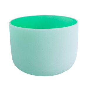 energysound 432hz perfect pitch f note heart chakra green colored frosted quartz crystal singing bowl 9 inch mallet &o-ring included