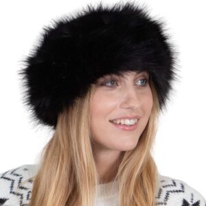 Brook + Bay Faux Fur Headband for Winter - Furry Headbands for Women, Fluffy Headwarmer, Furry Crown, Earwarmer Headband