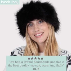 Brook + Bay Faux Fur Headband for Winter - Furry Headbands for Women, Fluffy Headwarmer, Furry Crown, Earwarmer Headband