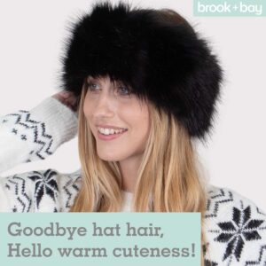 Brook + Bay Faux Fur Headband for Winter - Furry Headbands for Women, Fluffy Headwarmer, Furry Crown, Earwarmer Headband