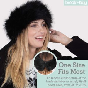 Brook + Bay Faux Fur Headband for Winter - Furry Headbands for Women, Fluffy Headwarmer, Furry Crown, Earwarmer Headband