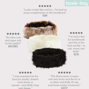 Brook + Bay Faux Fur Headband for Winter - Furry Headbands for Women, Fluffy Headwarmer, Furry Crown, Earwarmer Headband