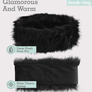 Brook + Bay Faux Fur Headband for Winter - Furry Headbands for Women, Fluffy Headwarmer, Furry Crown, Earwarmer Headband