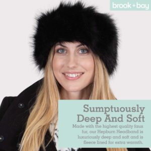 Brook + Bay Faux Fur Headband for Winter - Furry Headbands for Women, Fluffy Headwarmer, Furry Crown, Earwarmer Headband