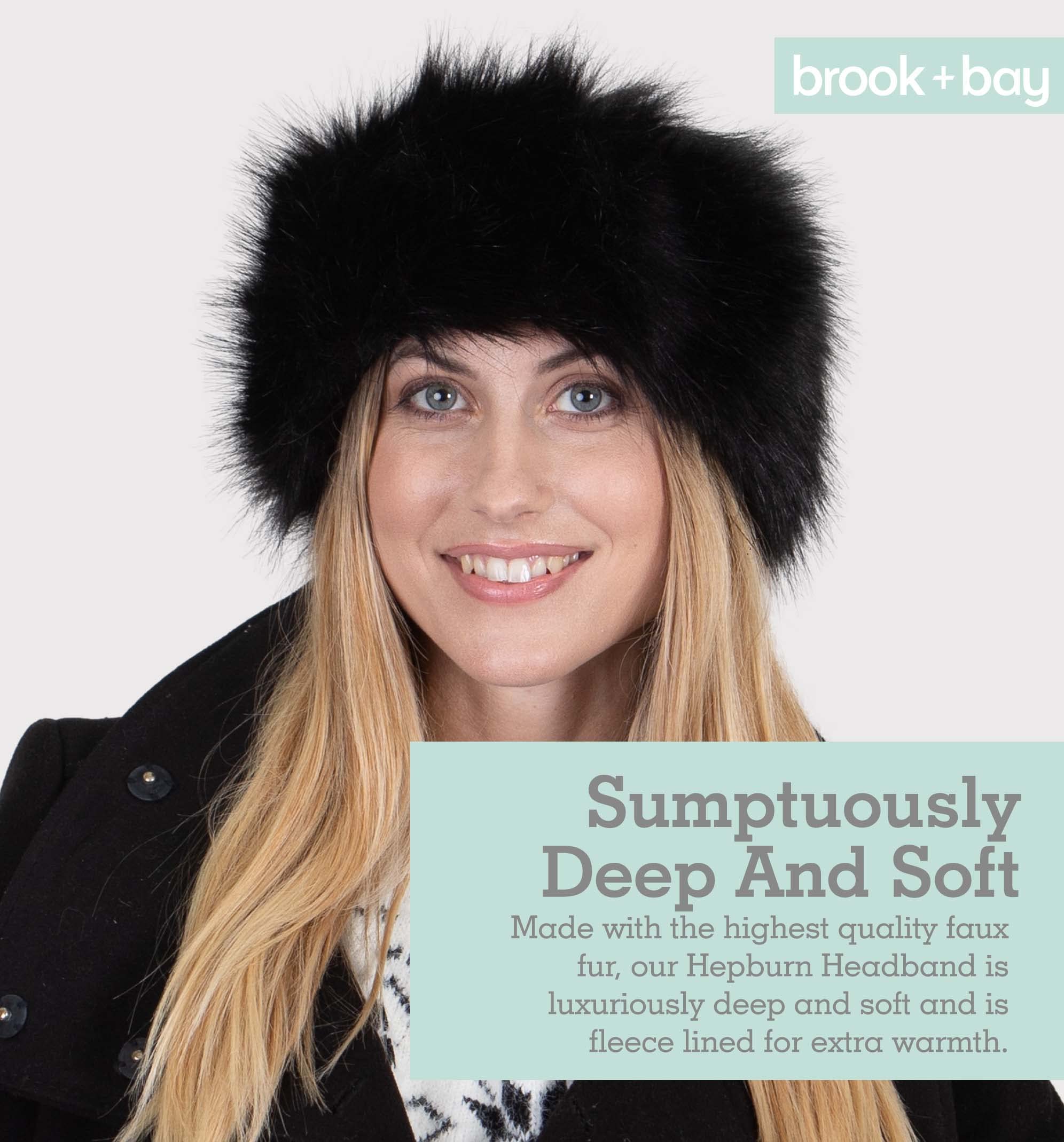 Brook + Bay Faux Fur Headband for Winter - Furry Headbands for Women, Fluffy Headwarmer, Furry Crown, Earwarmer Headband