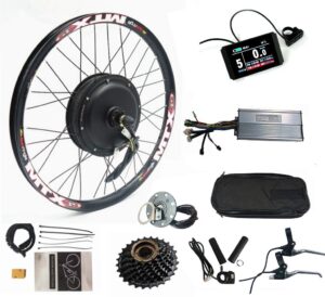 nbpower color display, electric bike conversion kit 52v 2000w rear motor wheel bicycle kit with sine wave controller, 7 speed flywheel (24inch)