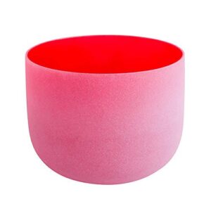 energysound 432hz perfect pitch c note root chakra red colored frosted quartz crystal singing bowl 10 inch mallet & o-ring included