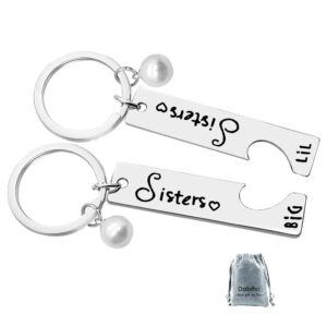 big sis lil sis matching keychain set of 2 gift for big sister little sister best friend sister gift for big sis lil sis from sister friendship keychain sister keychains family jewelry