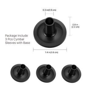 Flexzion 18-Piece Cymbal Accessories Kit - Includes Cymbal Felts and Sleeves with Base, Wing Nuts, Washers, & Hi-Hat Cup & Clutch Felts for Mounting & Securing Cymbals on Drum Sets (Black)