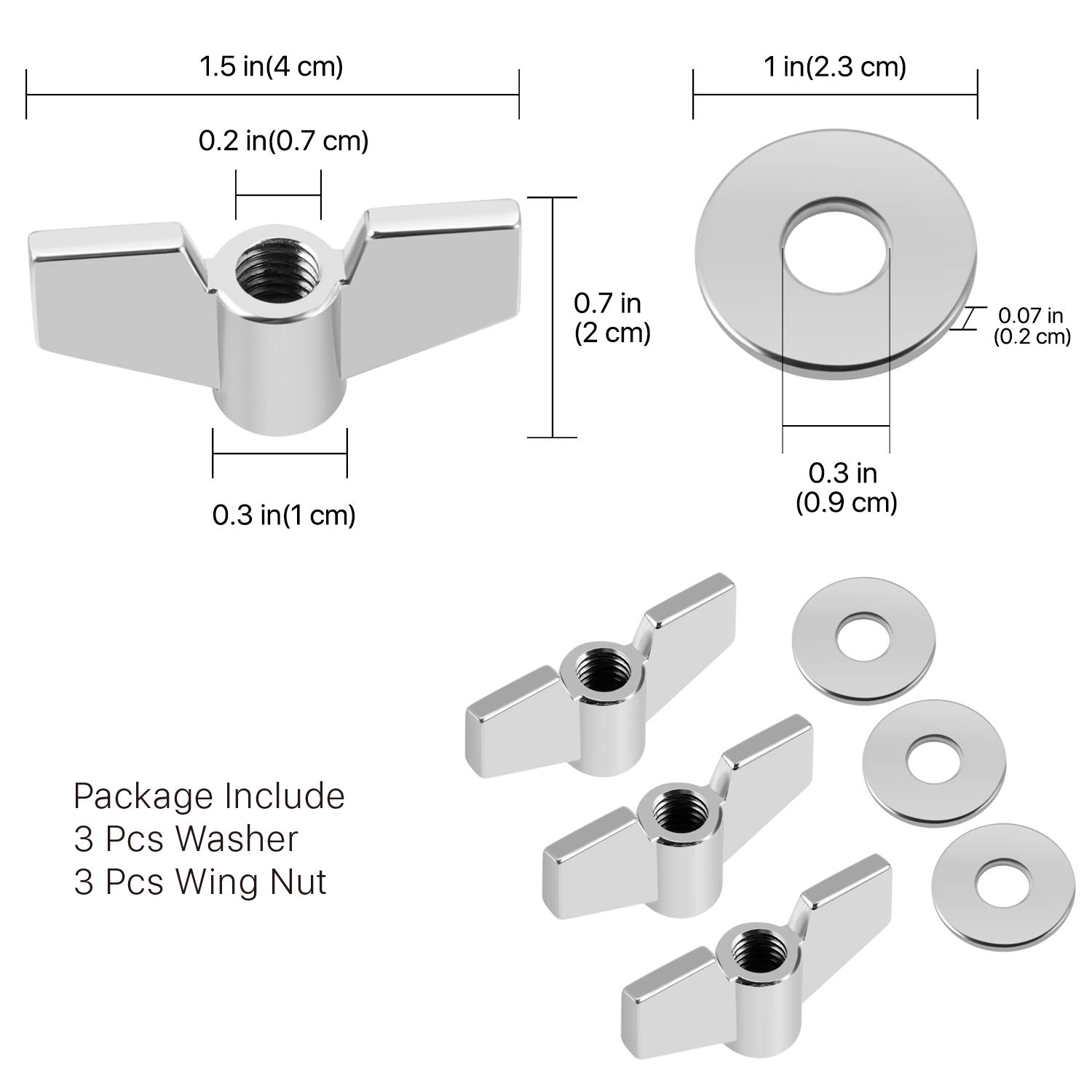 Flexzion 18-Piece Cymbal Accessories Kit - Includes Cymbal Felts and Sleeves with Base, Wing Nuts, Washers, & Hi-Hat Cup & Clutch Felts for Mounting & Securing Cymbals on Drum Sets (Black)